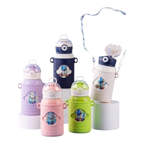 Childrens-Straw-Cup-Thermal-Flask-Insulated-Bottle
